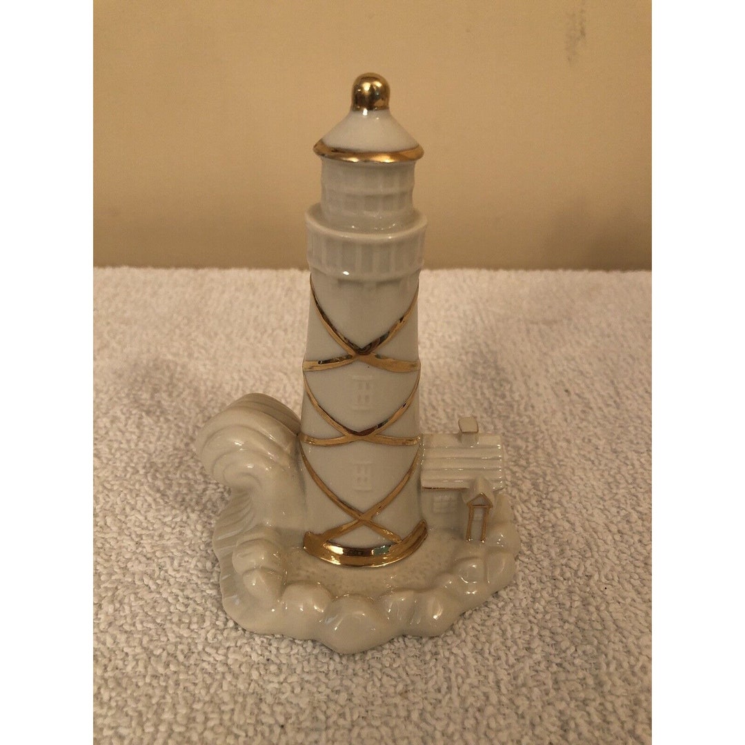 Lenox Lighthouse 5” Crashing Wave Ivory Gold Trim - Etsy