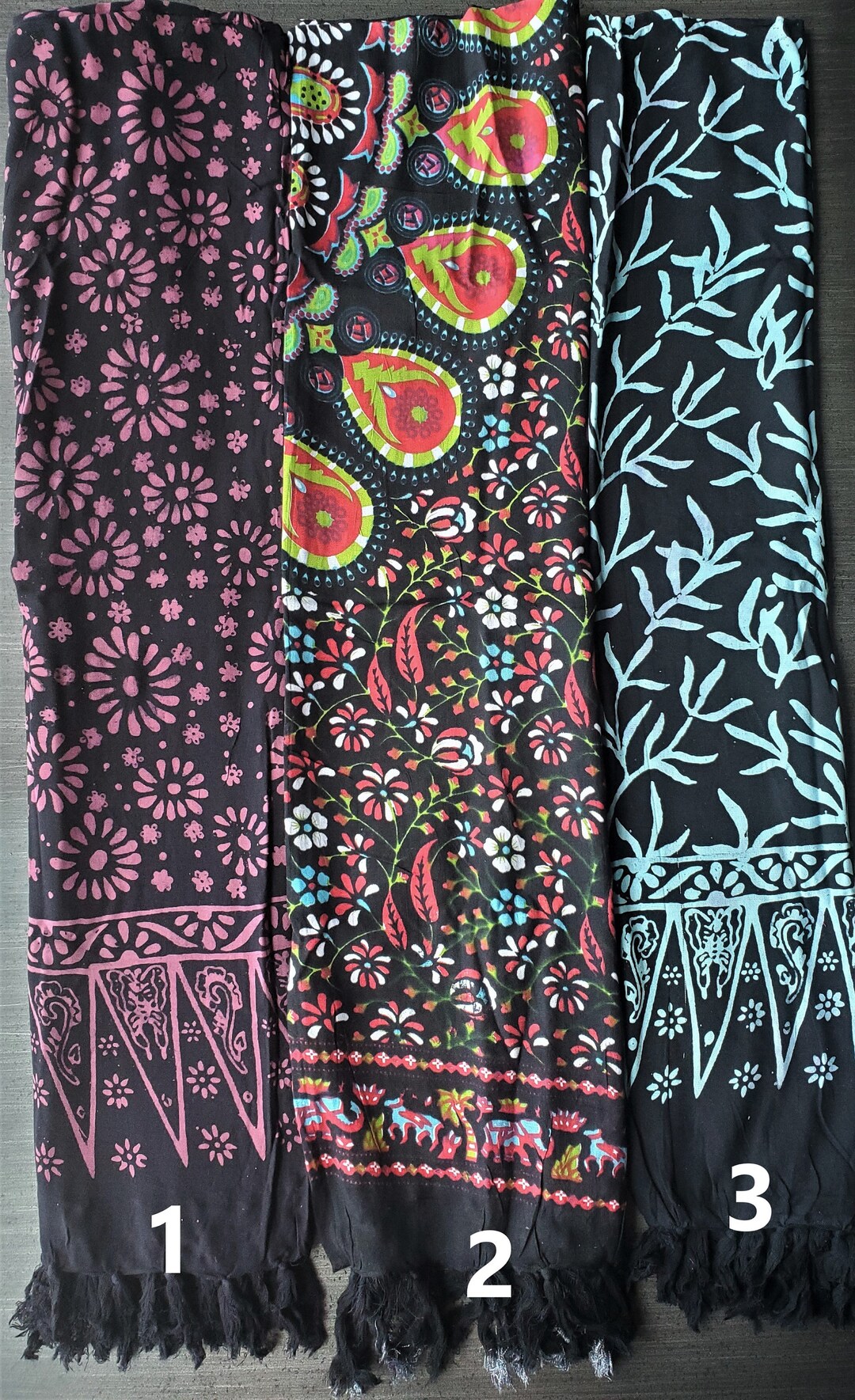 Black Batik Sarong | Pareo | Holiday Sarong | Beach Pool Cover up ...