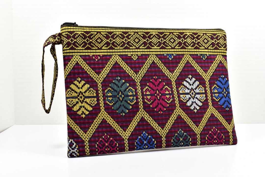 Purple Songket Pouch | Wristlet | Borneo Malaysia | Fairtrade | Ethical ...