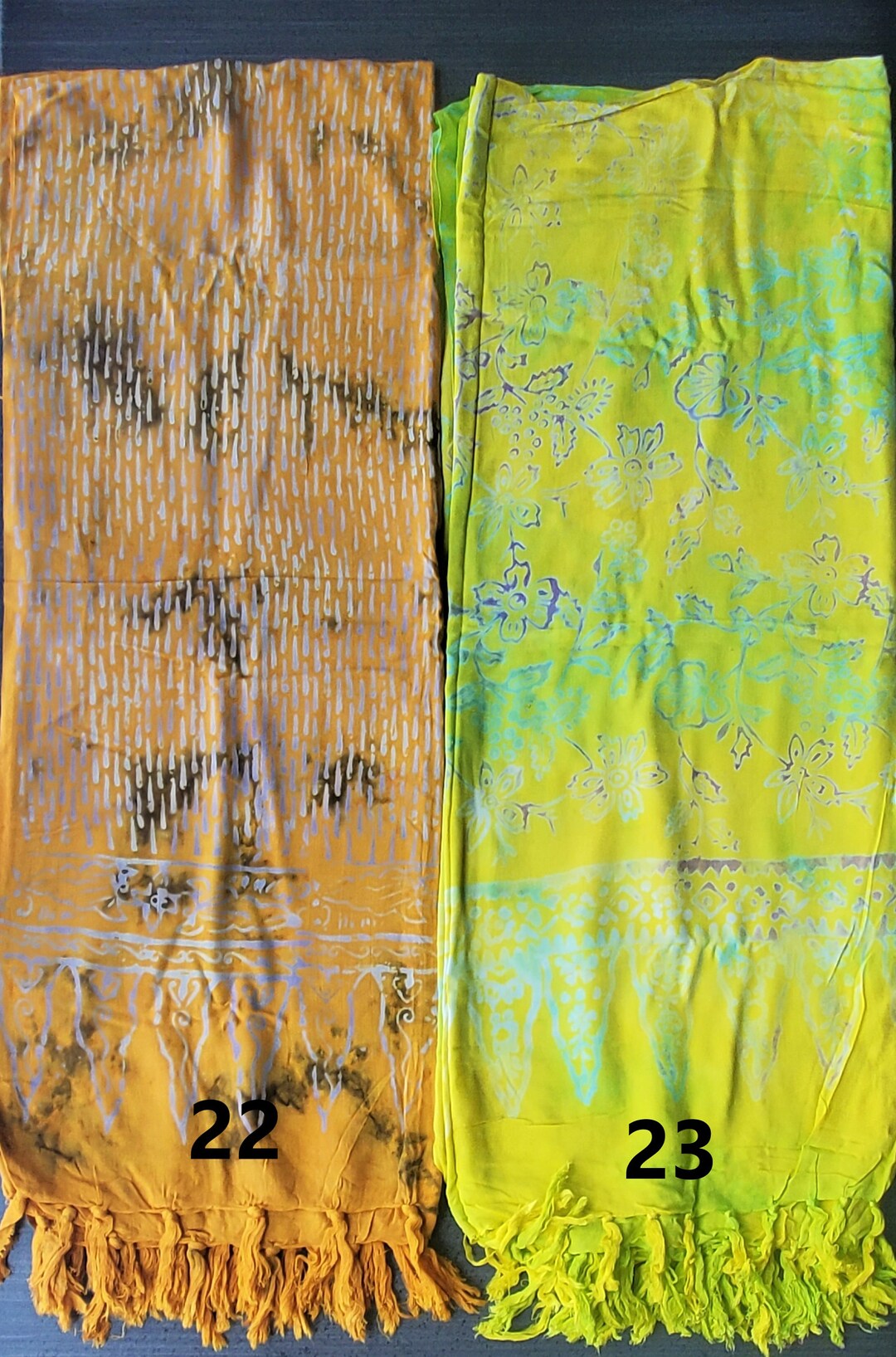 Yellow Batik Sarongs | Pareo | Holiday Sarong | Beach Pool Cover up ...