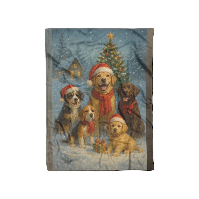 Christmas Doggies Ultra Soft Plush Fleece or Sherpa Blanket - Etsy