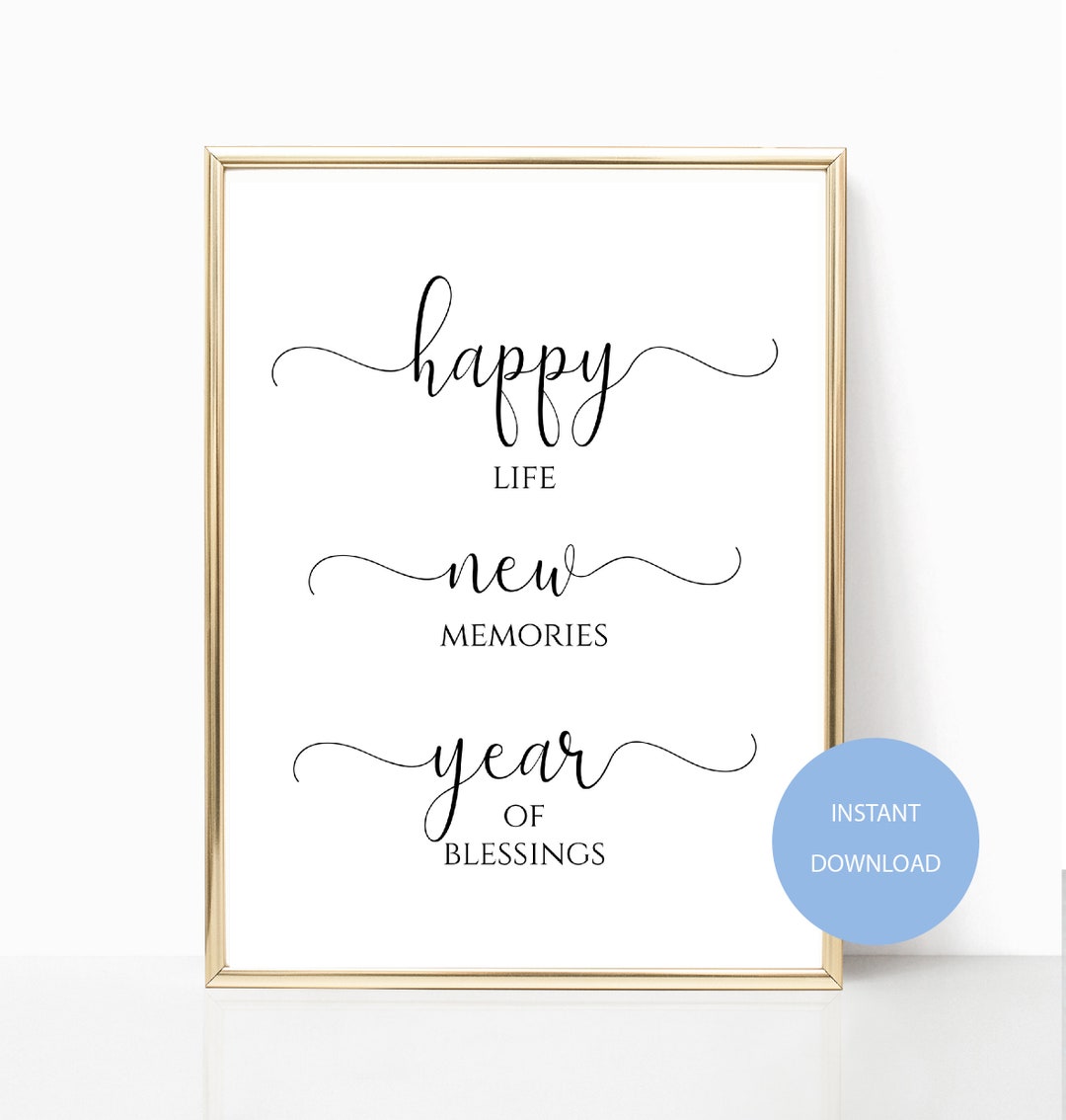 Happy New Year Printable, Happy New Year Print, Happy New Year Sign ...