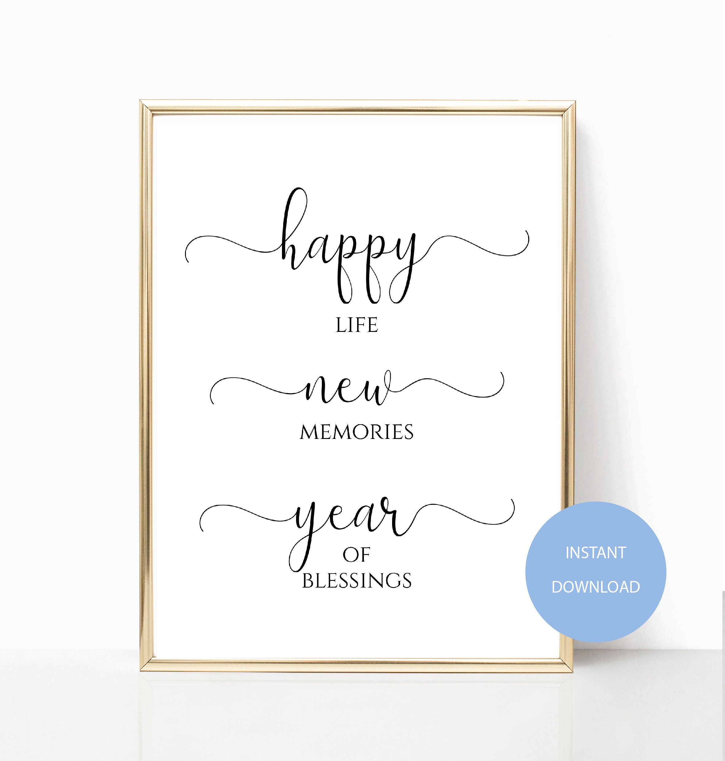 Happy New Year Printable, Happy New Year Print, Happy New Year Sign ...