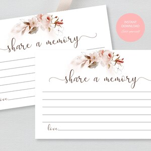 Editable Share A Memory Card, Vintage Share A Memory Printable,rose ...