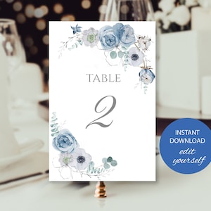 Table Number Template Instant Download Fully Editable - Etsy