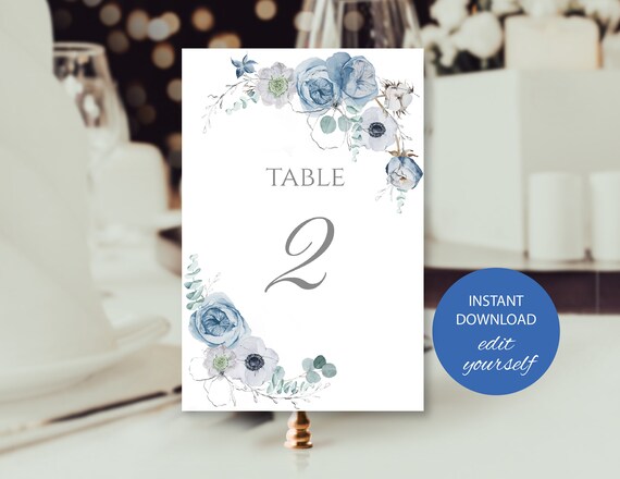 Table Number Template Instant Download Fully Editable | Etsy