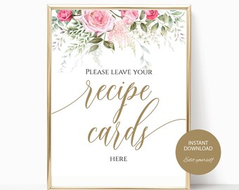 Recipe Cards Here Sign - Etsy