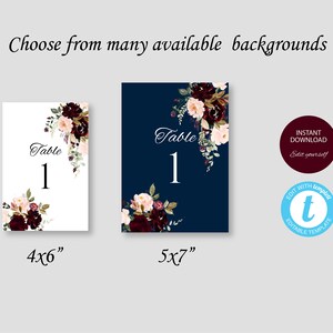 Table Number Template, Instant Download, Fully Editable Wedding Table ...