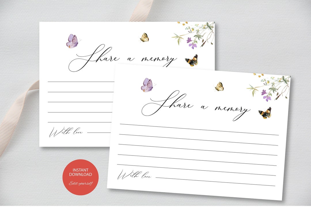 Editable Share A Memory Card, Printable Template, Share A Memory ...