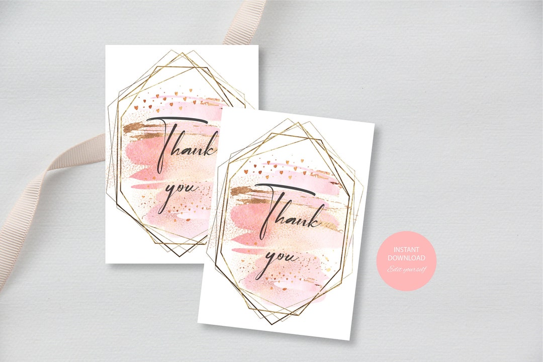 Thank You Card, 100% Editable Text, Instant Download, Try Before You ...