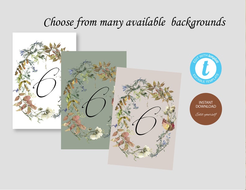 Table Number Template Instant Download Fully Editable - Etsy
