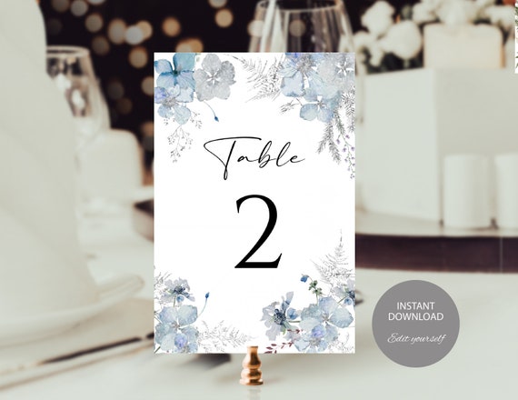 Table Number Template Instant Download Fully Editable | Etsy
