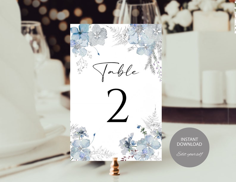 Table Number Template, Instant Download, Fully Editable Wedding Table ...