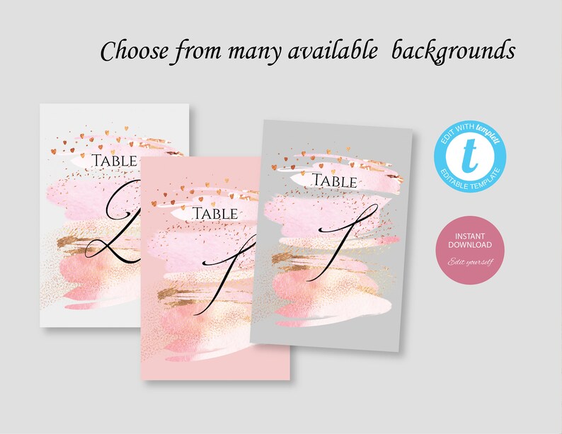 Table Numbers Wedding, Instant Download, Fully Editable Party Table ...