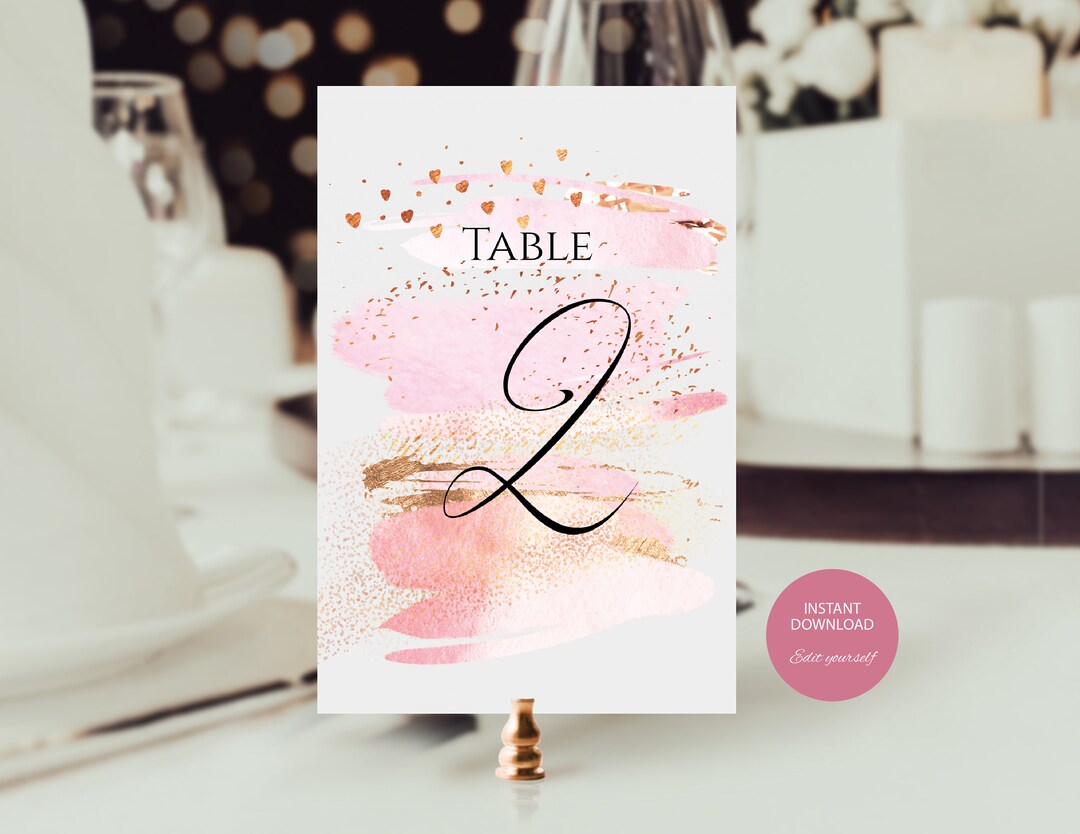 Table Numbers Wedding, Instant Download, Fully Editable Party Table ...