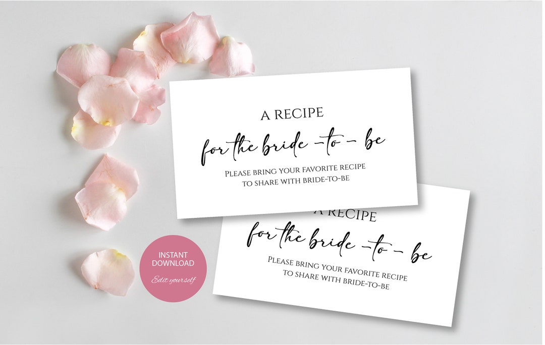 Share A Recipe Card Template, Try Before You Buy, Invitation Insert ...