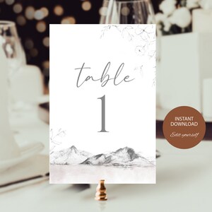 Table Number Template Instant Download Fully Editable - Etsy