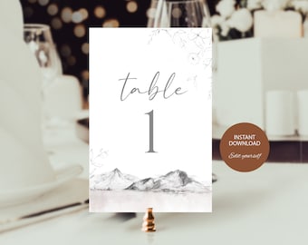 Table Number Template Instant Download Fully Editable | Etsy