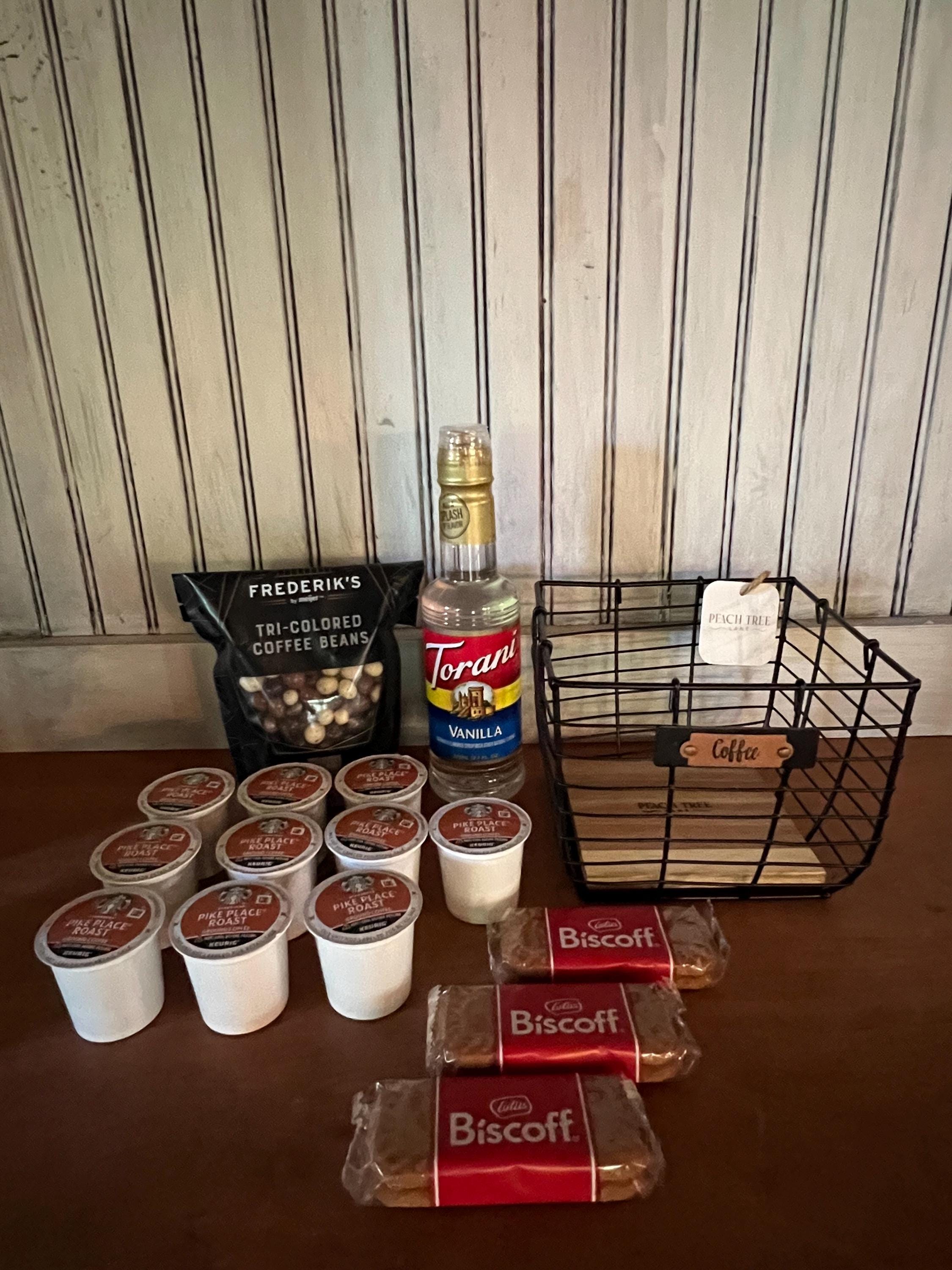 Custom Coffee Gift Basket: Starbucks, Biscoff, Torani Vanilla - Etsy