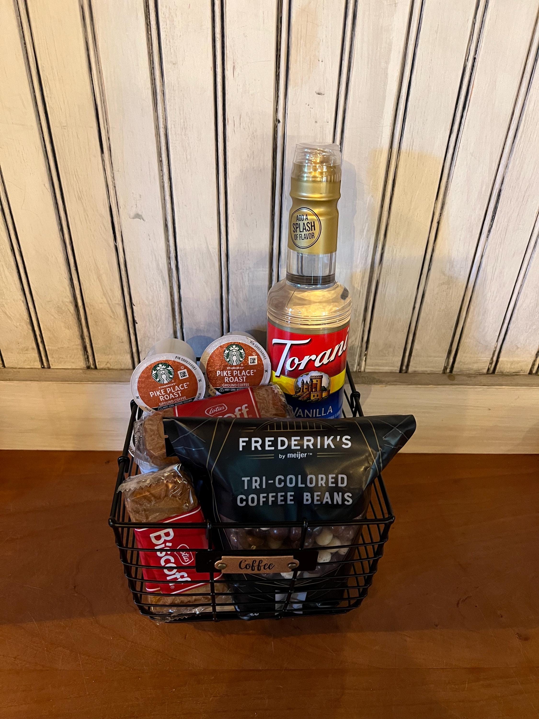 Custom Coffee Gift Basket: Starbucks, Biscoff, Torani Vanilla - Etsy