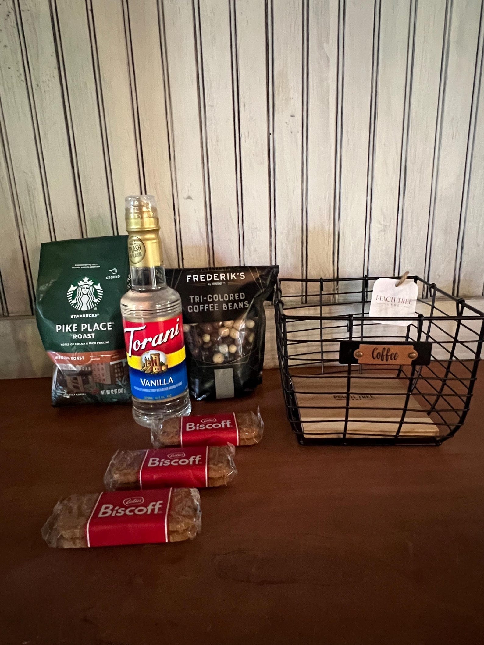 Custom Coffee Gift Basket: Starbucks, Biscoff, Torani Vanilla - Etsy