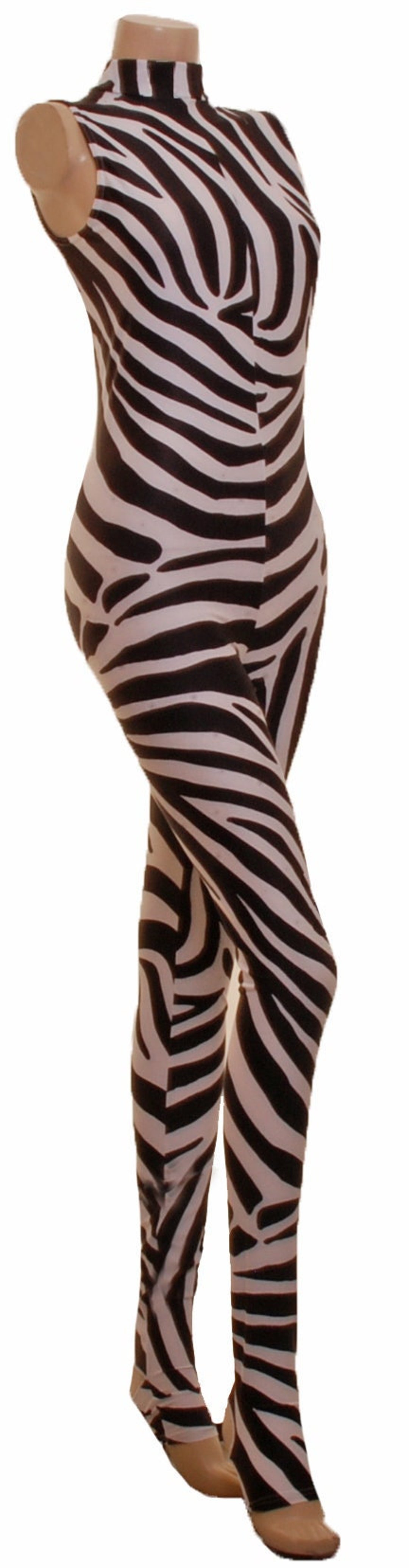 Animal Print Zebra Catsuit Bodysuit (lisa) - Etsy