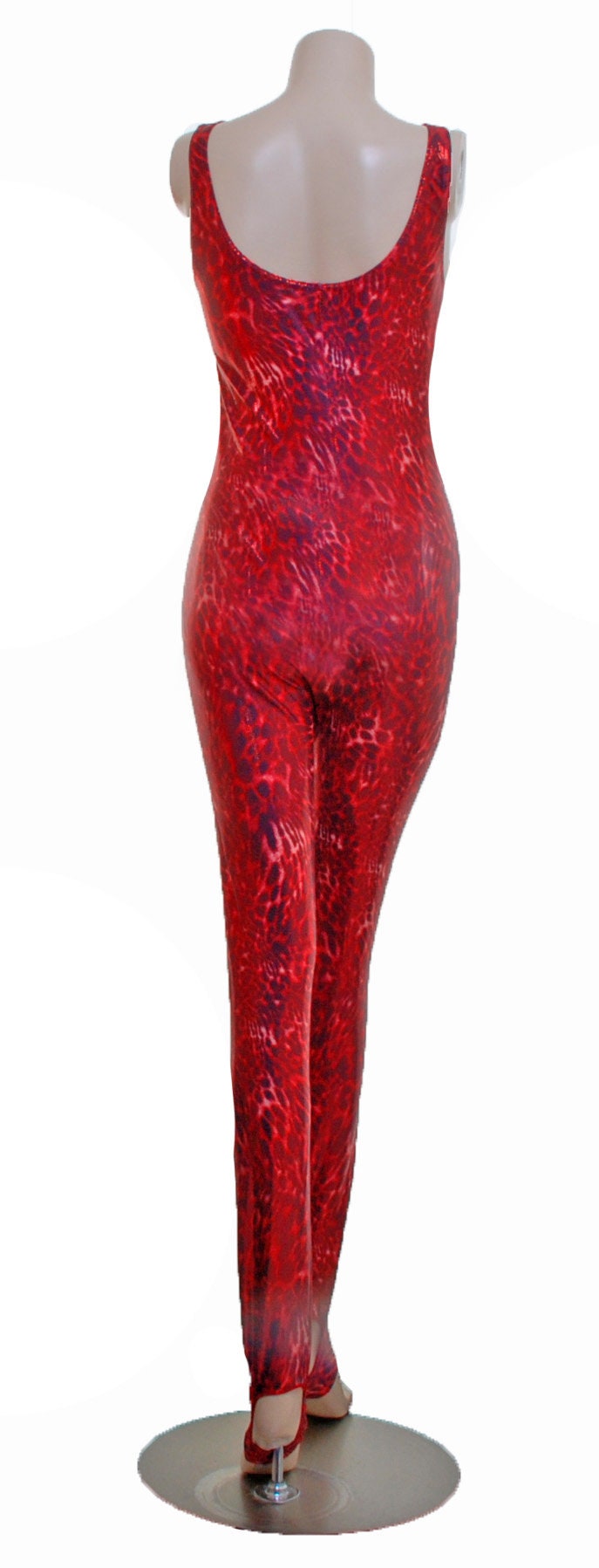 Catsuit Jumpsuit Unitard Bodysuit Red Animal Print Catsuit - Etsy