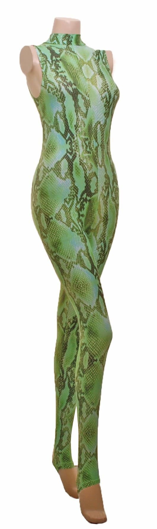 Catsuit Bodysuit Green Snake Sleevless Catsuit Lisa - Etsy