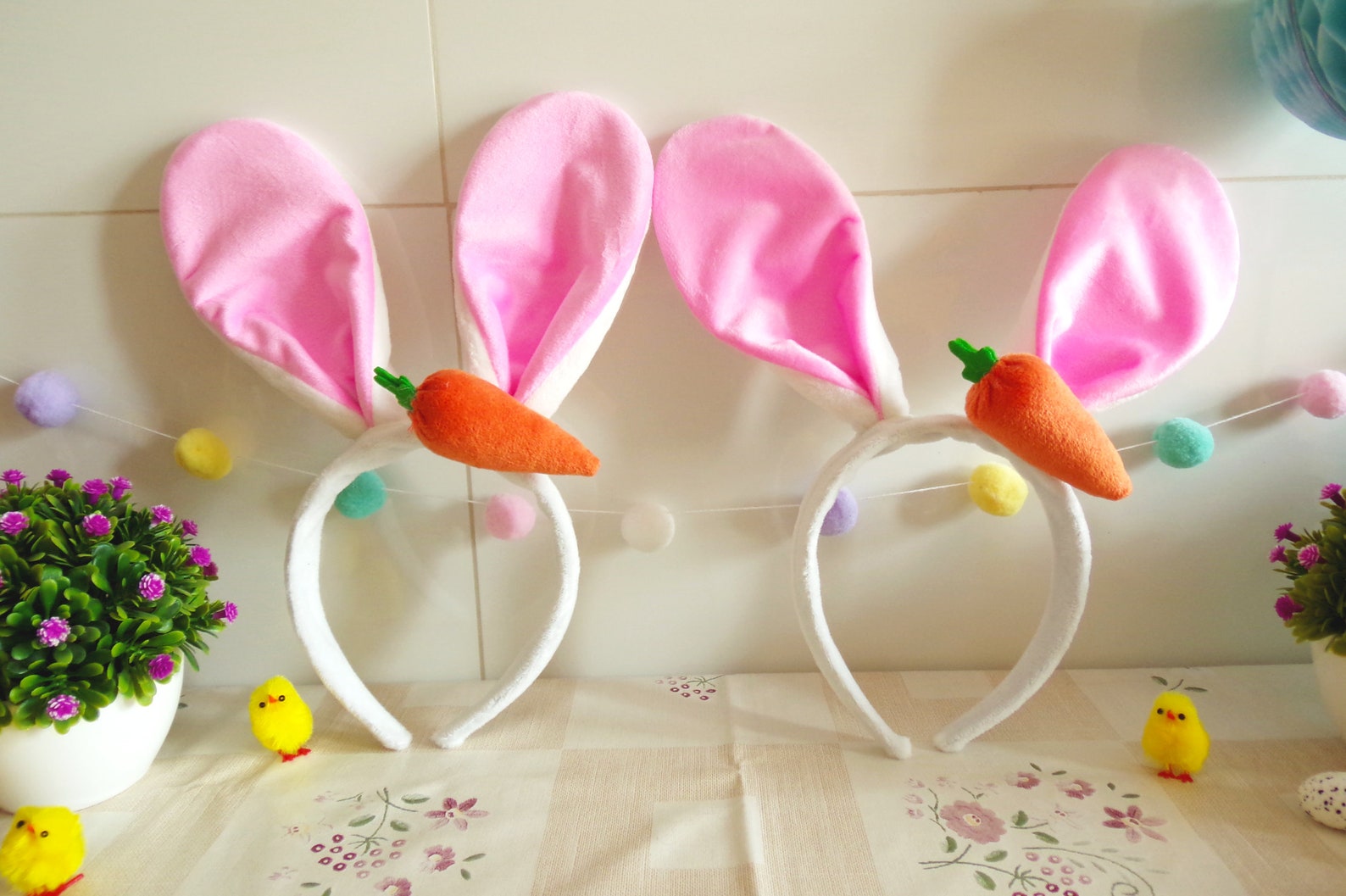 Easter Party Supplies, Easter Pompom Garland, Easter Kids Party, Easter ...