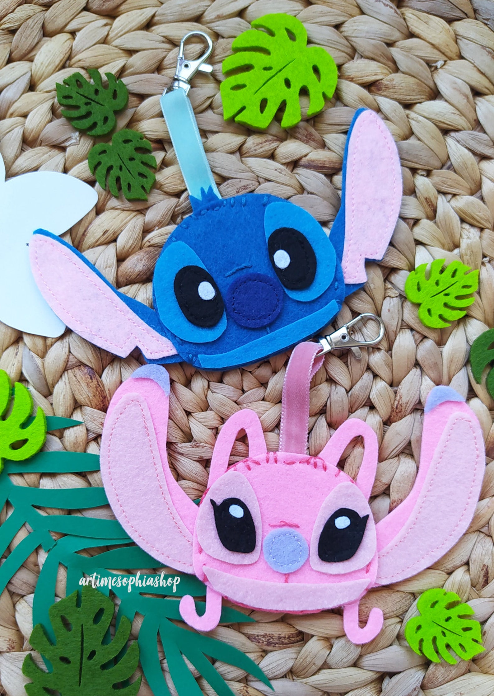 Stitch and Angel Disney Keychain Lilo and Stitch Felt - Etsy