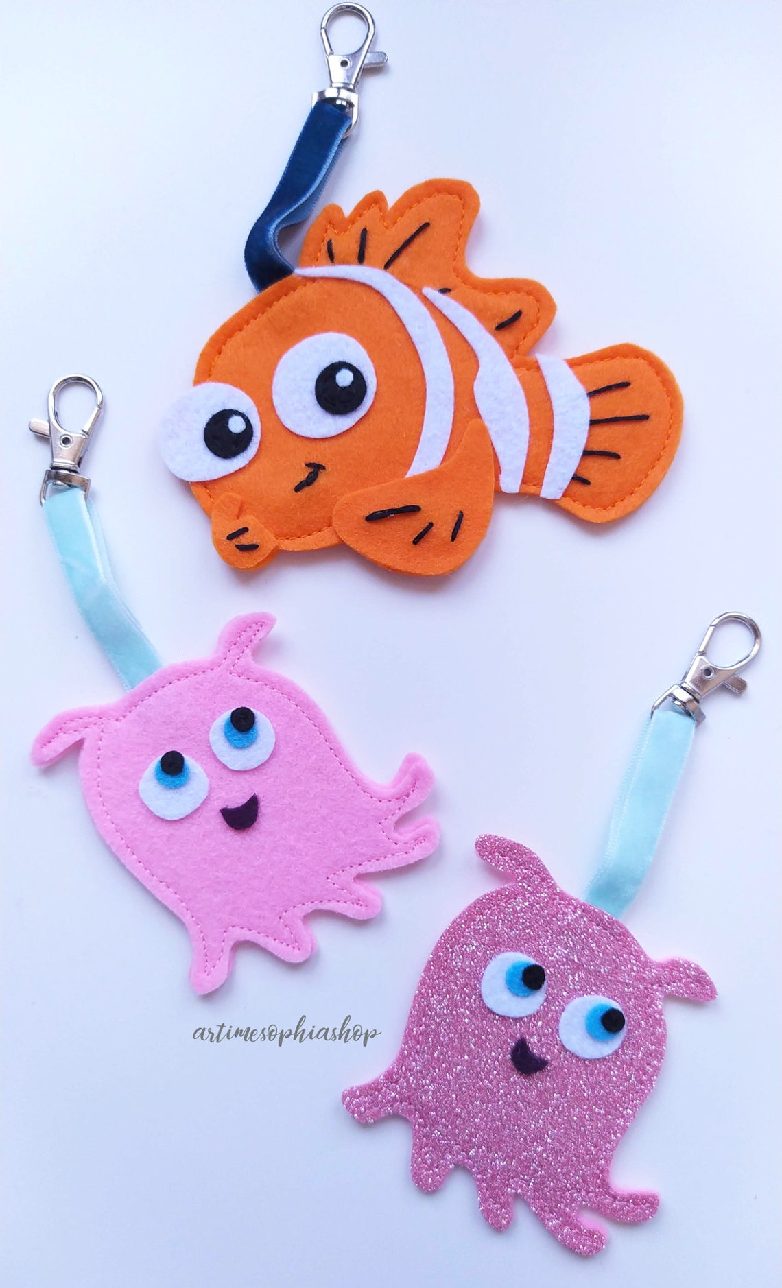 Ocean Friends Nemo, Dory and Pearl Disney Keychain, Fish Ornament ...