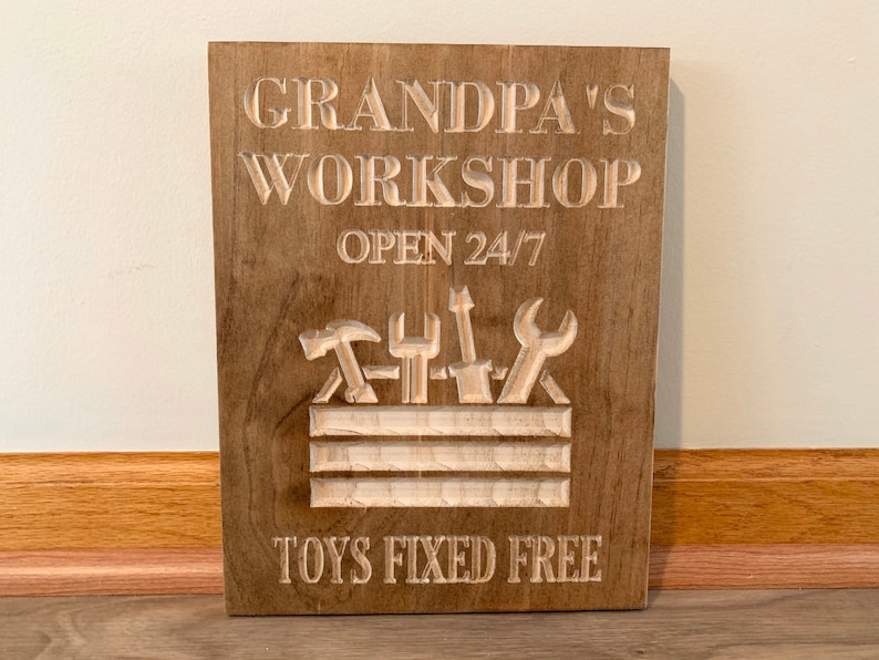 Grandpa's Workshop Sign Grandpa's Sign Father's - Etsy