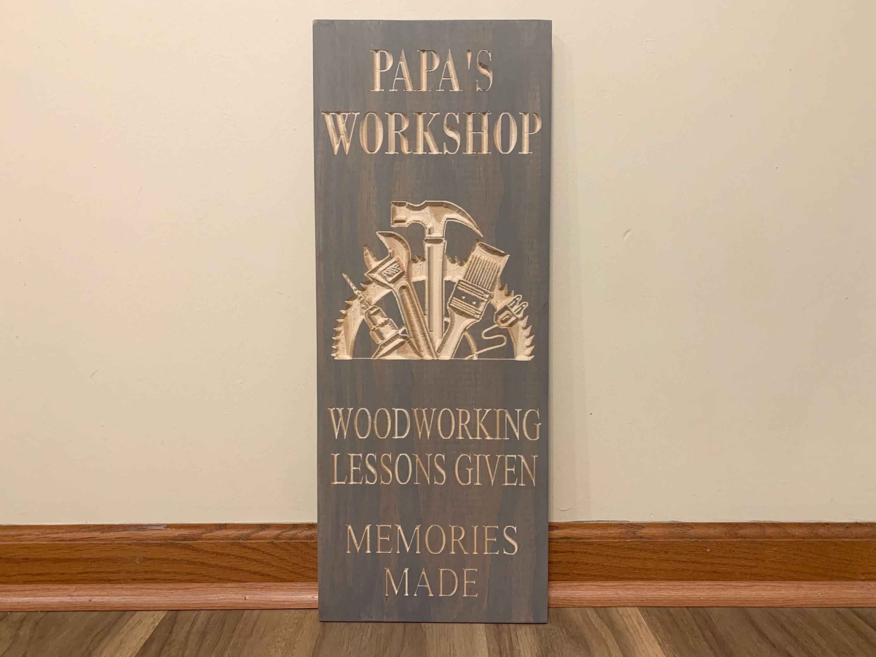 Papa's Workshop Sign Grandpa's Workshop Sign - Etsy