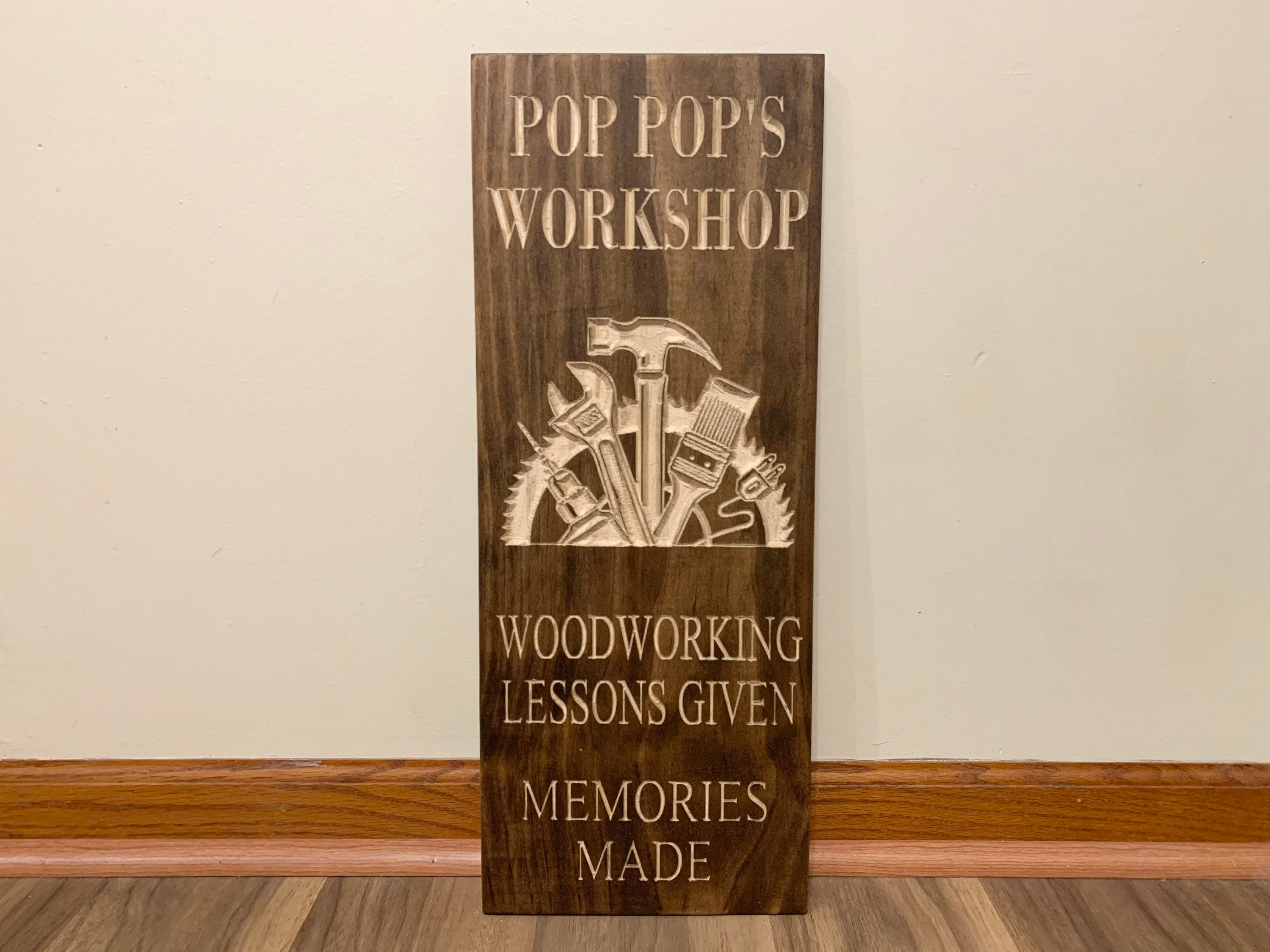 Papa's Workshop Sign Grandpa's Workshop Sign - Etsy