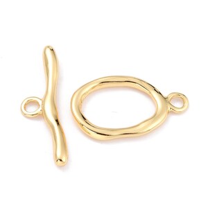 Large Oval Toggle Clasp 18k Real Gold Plated, Toggle Clasp, DIY Jewelry ...