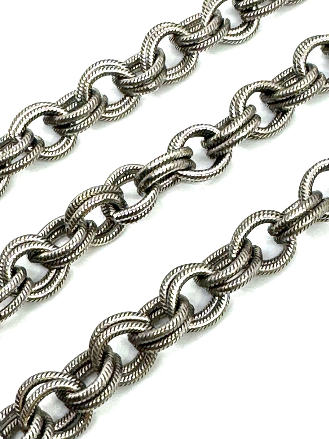 Chunky Double Link Antiqued Pewter Plated Cable Chain,wholesale,silver ...