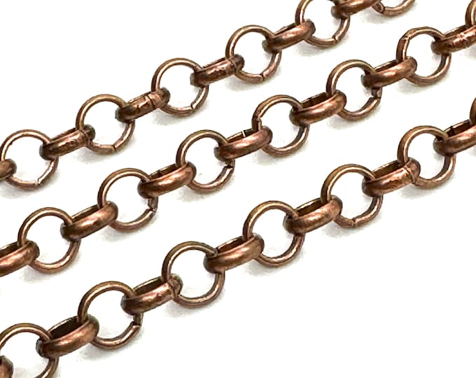 Minimalist Antique Copper Rolo Chain, Chain by the Foot, DIY Jewelry ...