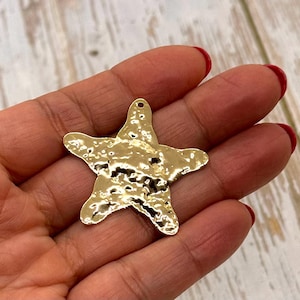 Lightweight Large Chunky Gold Plated Star Charm,gold Pendant,shiny Gold ...