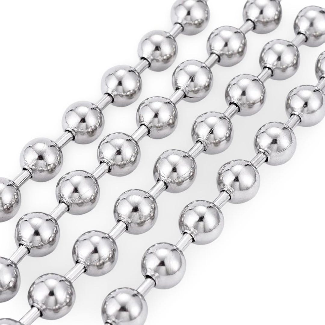 6mm Stainless Steel Large Ball Chain,non Tarnish,silver Findings,chain ...