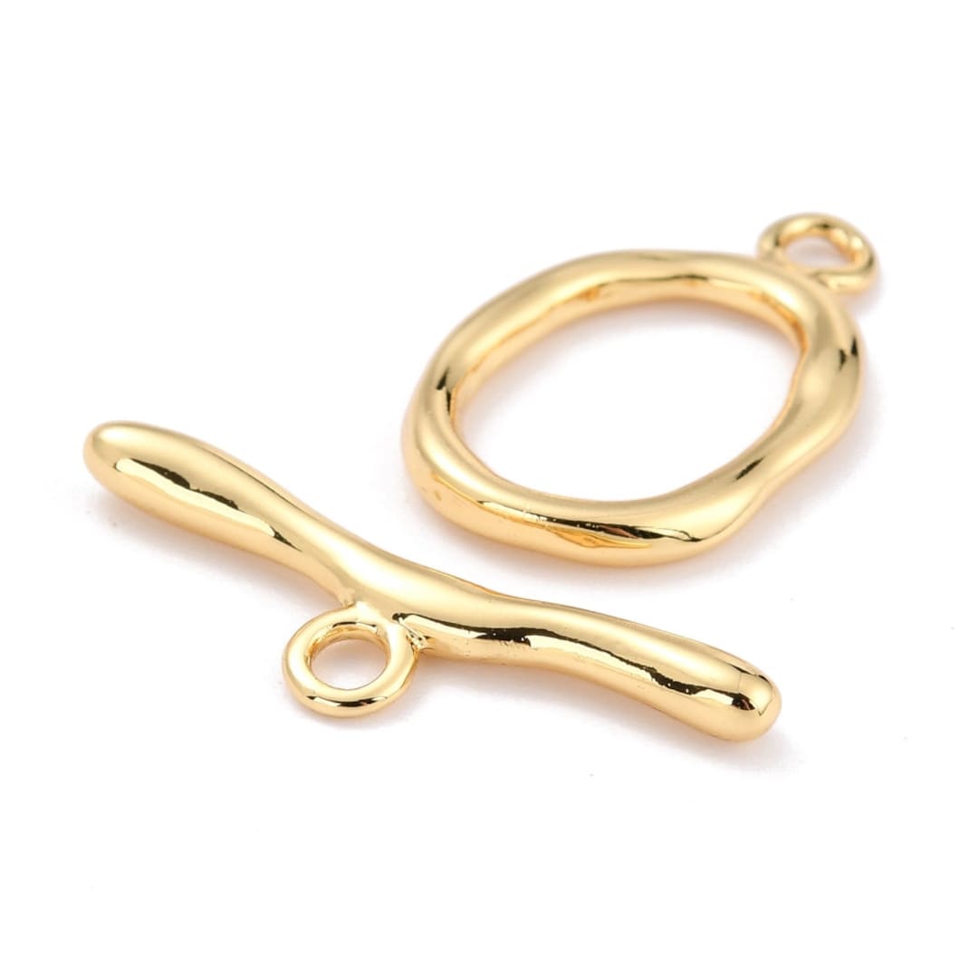 Large Oval Toggle Clasp 18k Real Gold Plated, Toggle Clasp, DIY Jewelry ...