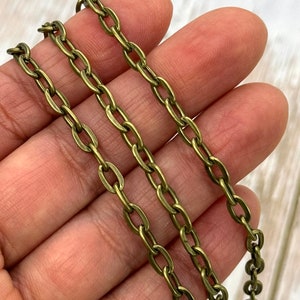 Antique Brass Oval Cable Chain, DIY Jewelry Making Supplies, Antique ...