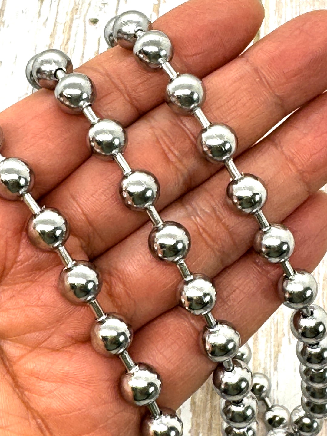 8mm Oversized Stainless Steel Ball Chain, Non Tarnish Chain,silver ...