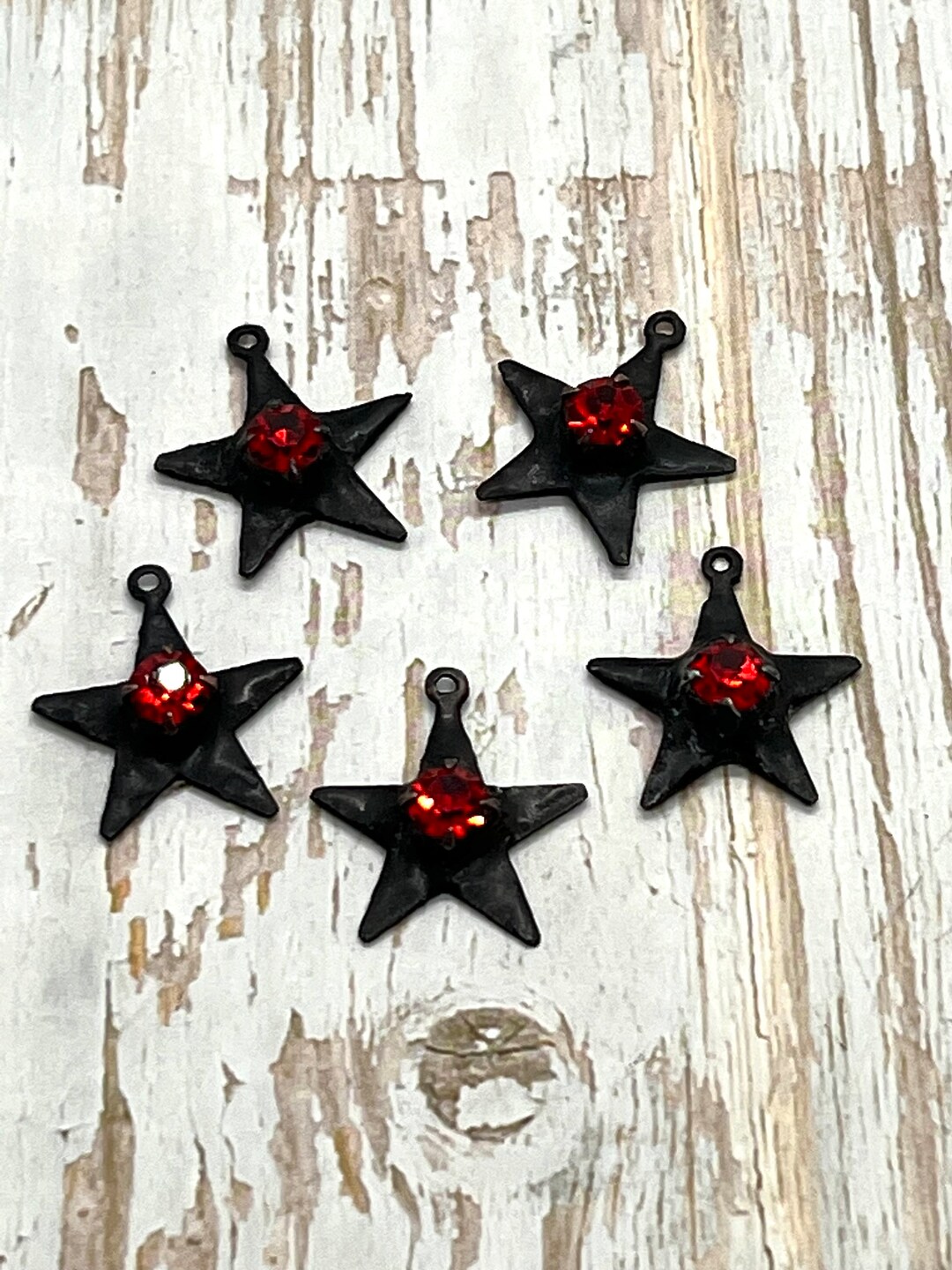 Soldered Star Charms, Red Star Pendant, Boho DIY Jewelry Making ...