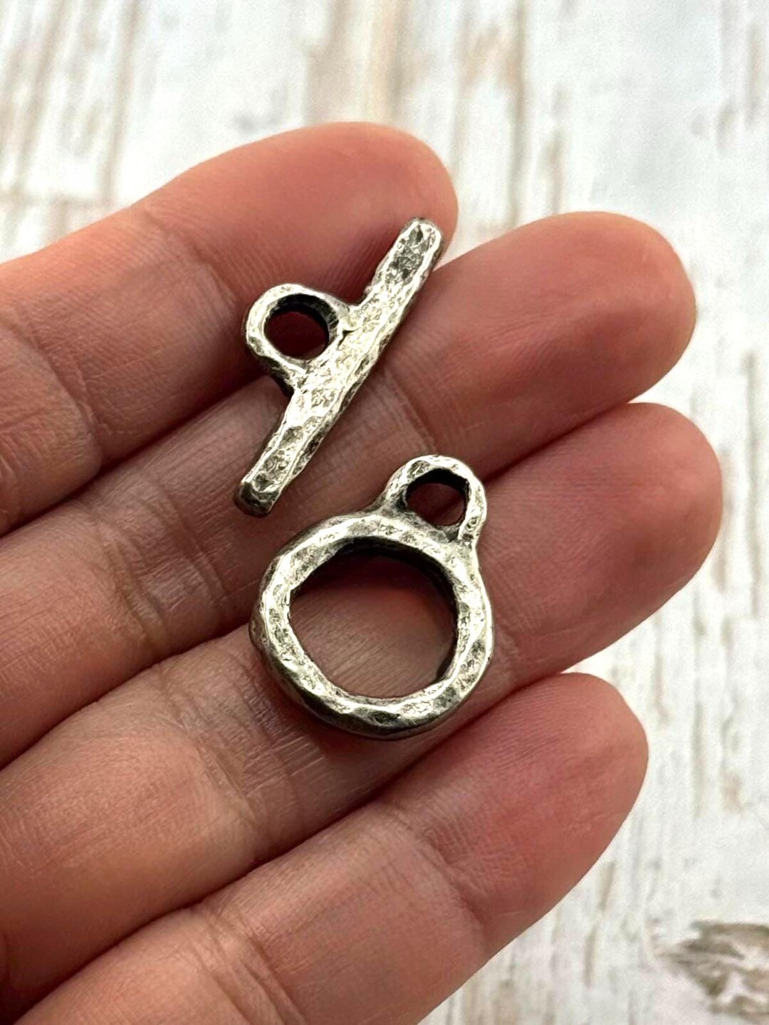 Hammered Round Toggle Clasp,antiqued Pewter,toggle Clasp,diy Jewelry ...