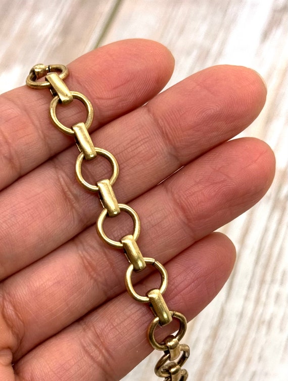 9mm Antique Gold Link Chain Gold Findings DIY Jewelry Making Supplies Chunky Round Chain by the Foot wholesale Bulk boho Jewelry Supplies Etsy