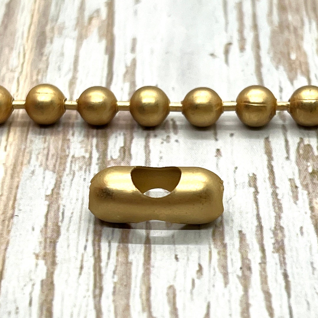 6.4mm MATTE GOLD Large Ball Chain, Satin Gold Chain, Hypoallergenic ...