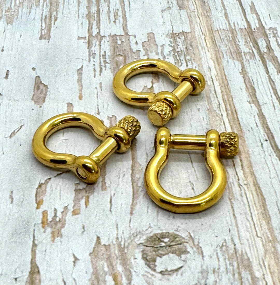 Horseshoe Anchor Shackle Clasp, 18k Gold Plated Screw Clasp for DIY ...