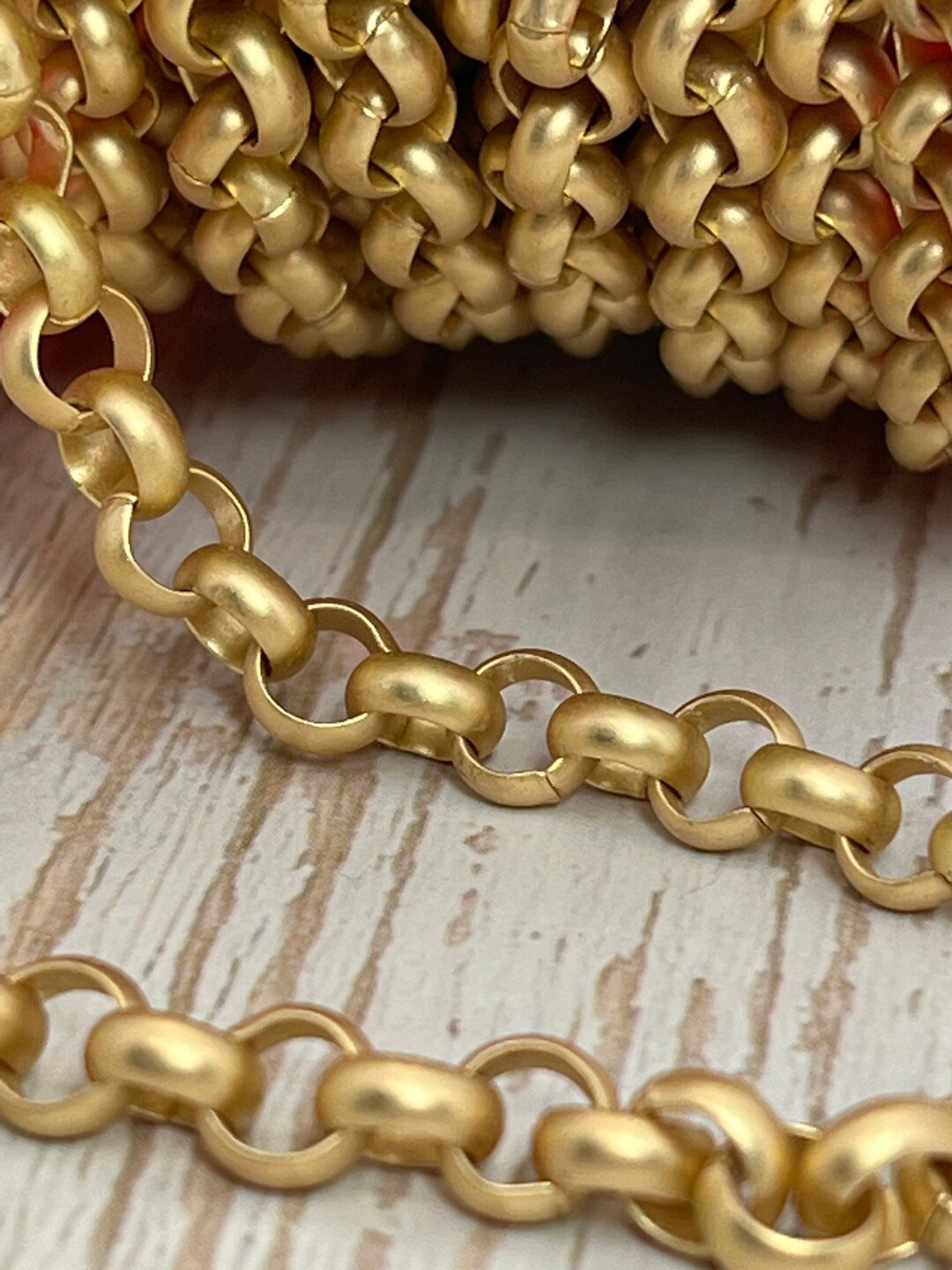 7mm Matte Gold Rolo Chain, High Quality, Belcher Chain, Hypoallergenic ...