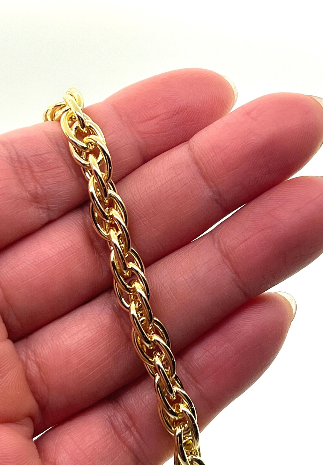 Triple Link 18k Gold Rope Chain, Gold Findings,gold Jewelry Making ...