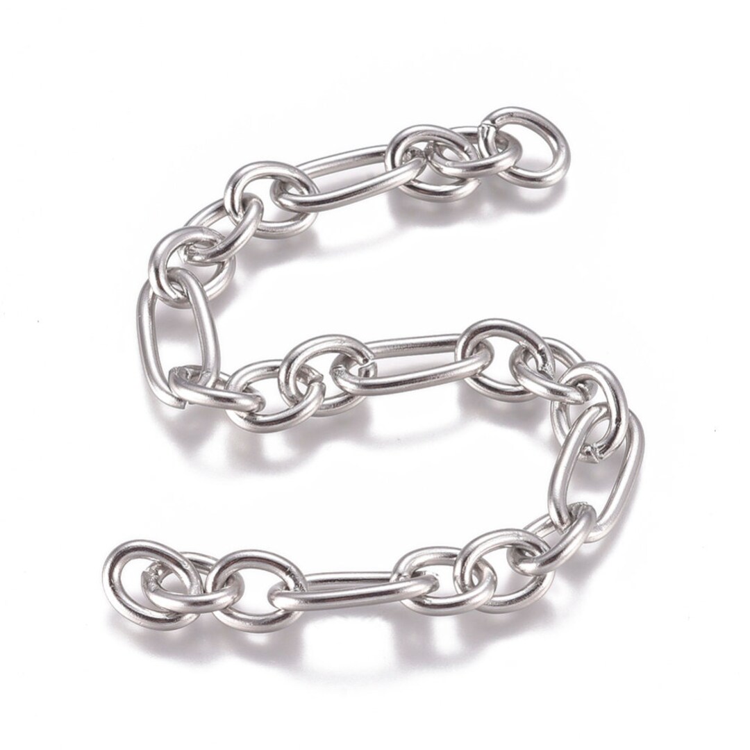 Large Stainless Steel Link Chain, Silver Chain, Non Tarnish Findings ...
